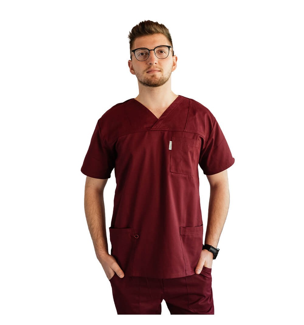 Costum medical Lotus 3, Basic 1 BBC, stretch, visiniu Marime 5XL