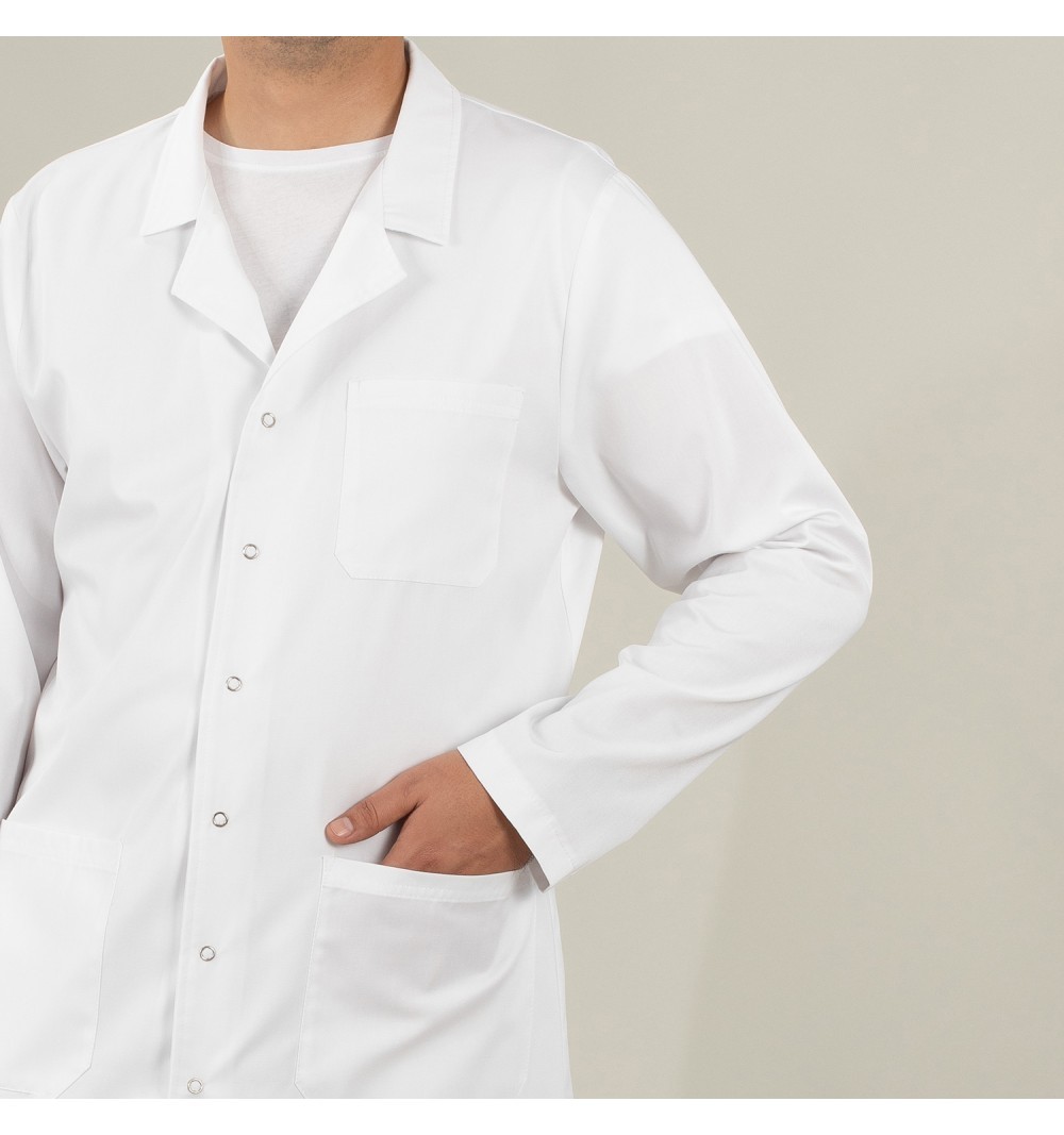 Halat medical alb 3/4 cu rever - Robert Marime XS